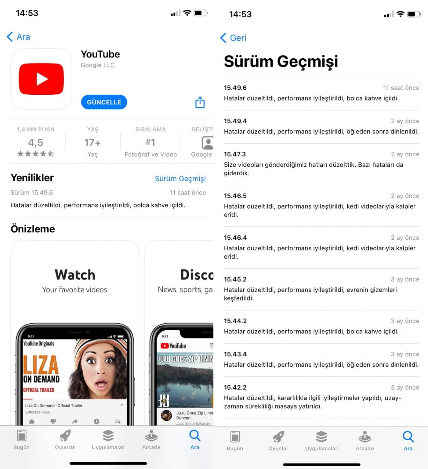 YouTube iOS Nihayet Güncellendi! Google için Zor Bizim için Kolay ...