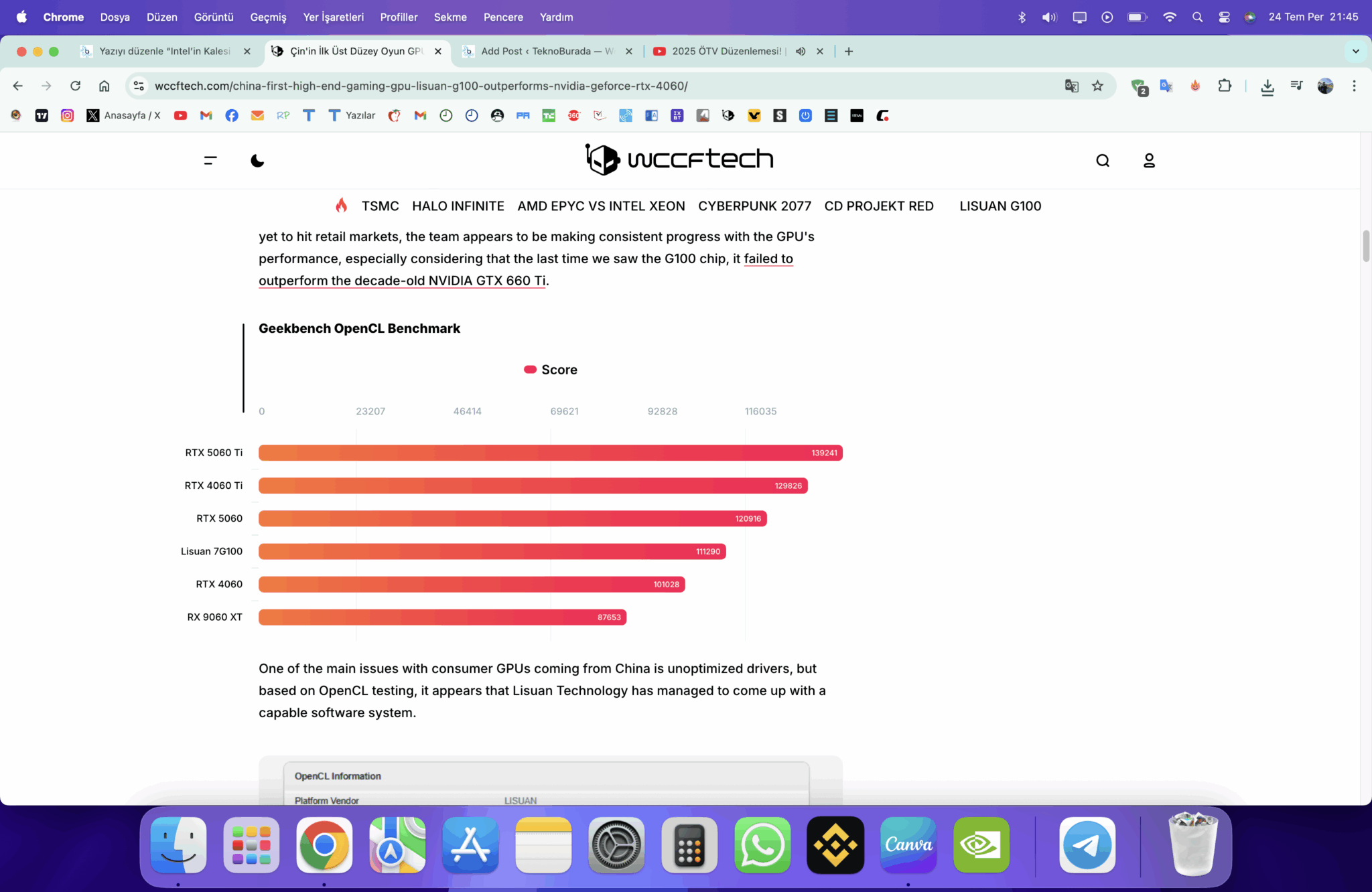 Çin'in Yerli Lisuan G100 GPU'su RTX 4060'ı Geride Bırakıyor